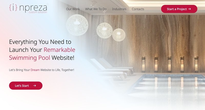Create Swimming Pool Website in Canada | Web Design Studio INPREZA